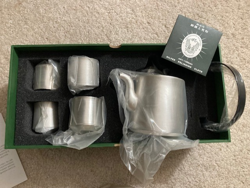 Chinese Nio Life Silver Coating Tea Set Silver Pot - New in Box | eBay