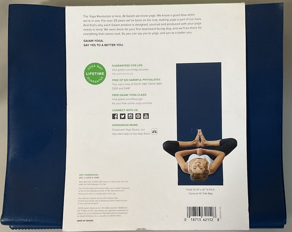 Gaiam Foldable Yoga Mat Blue | eBay