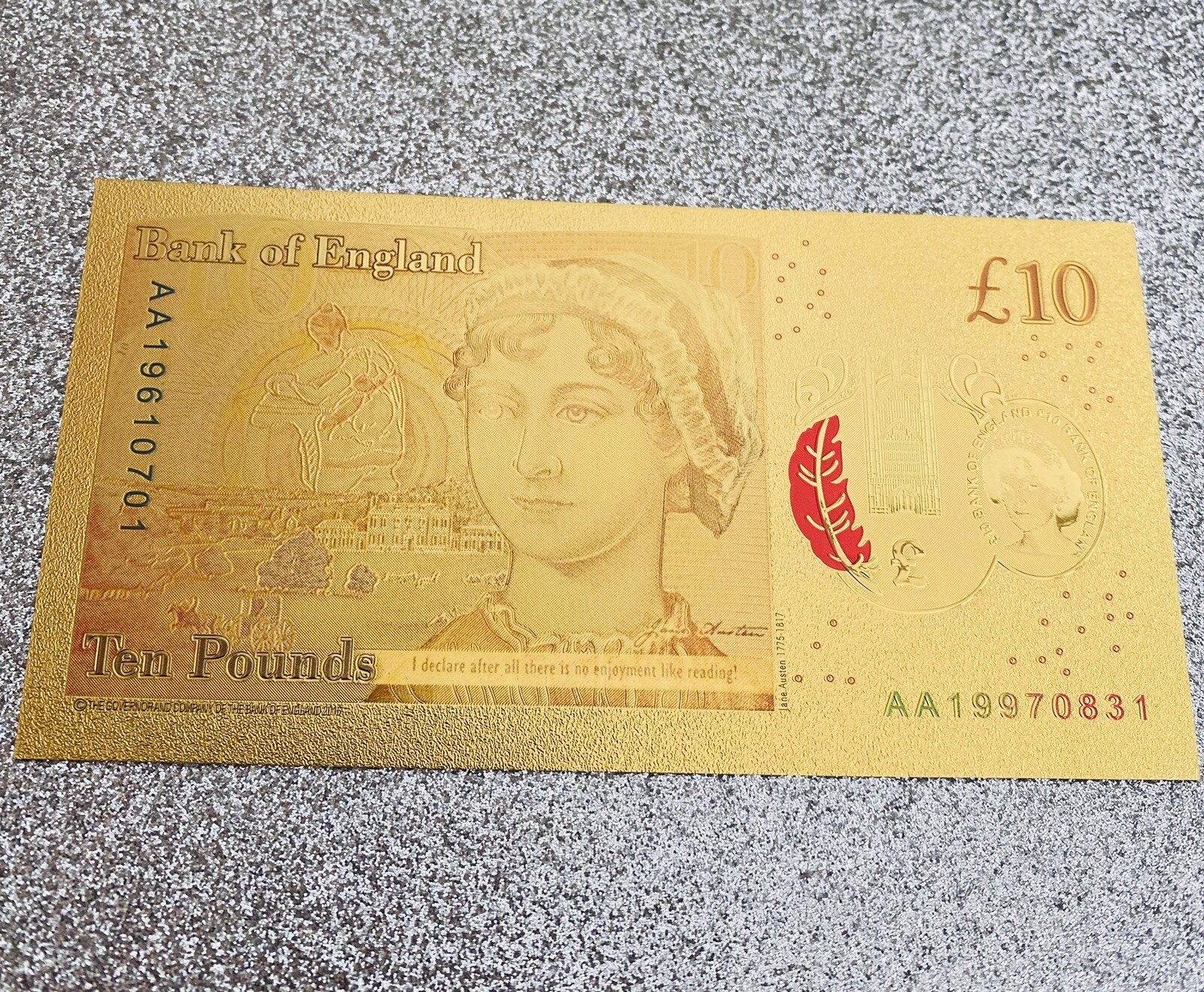 Ten Pound Princess Diana Note Gold Foiled Banknote - Last Rose Of ...