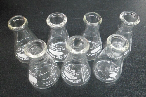 Kimax VWR Pyrex 5ml Glass Flat Bottom Erlenmeyer Flask Lot of 7 | eBay
