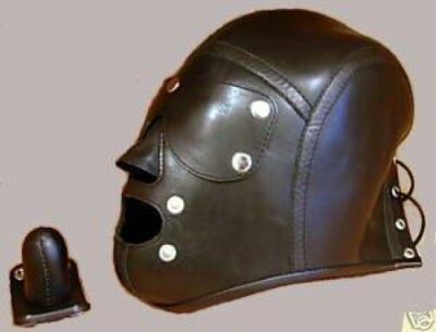 100% GENUINE REAL LEATHER SENSORY DEPRIVATION BONDAGE GIMP HOOD / MASK ...