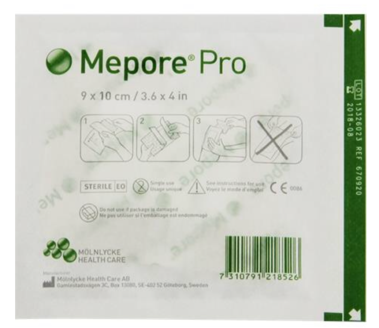 Molnlycke 670990 Mepore Pro Dressing 3-3/5 in. x 4 in. (Box of 40 ...