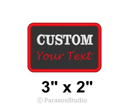 Custom Embroidered Name Tag Sew on Patch Rocker Biker Badge 3" x 2" (A ...