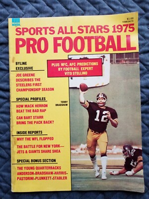 1975 SPORTS ALL STARS PRO FOOTBALL MAGAZINE NFL TERRY BRADSHAW No Label ...