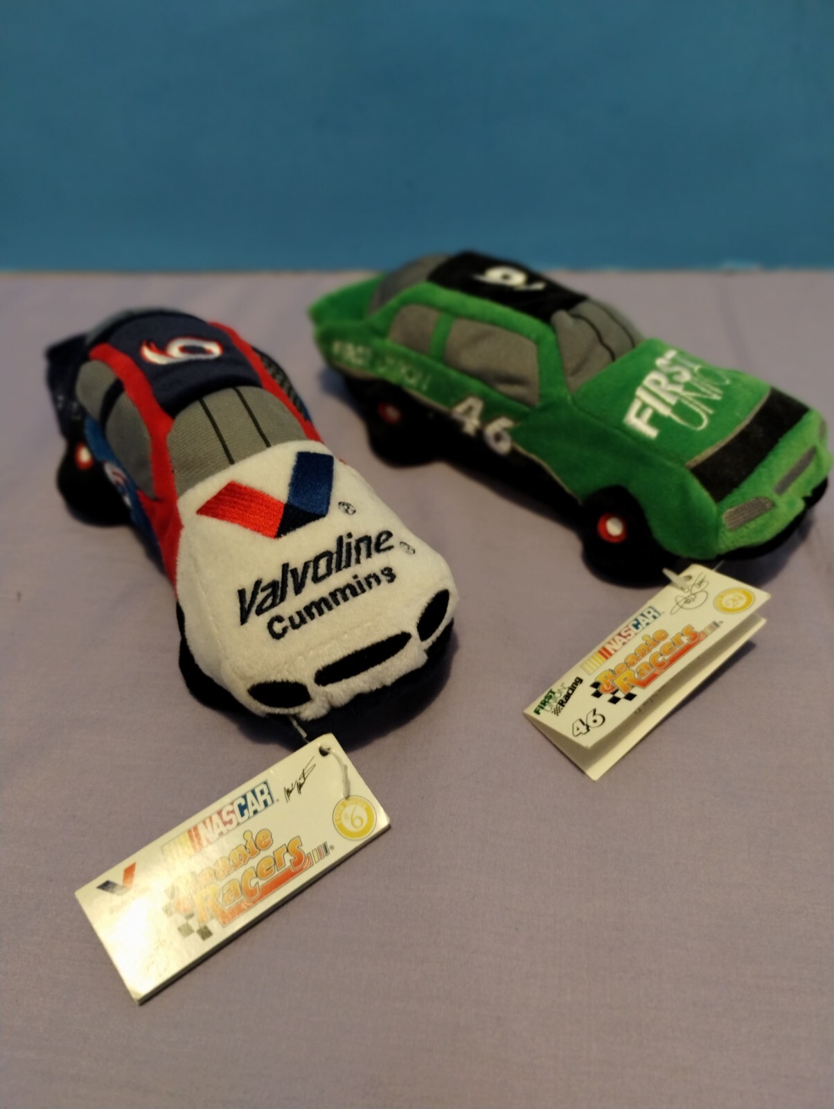 NASCAR Beanie Racers Lot of 2 #6 Mark Martin & #46 Jeff Green Plush w ...