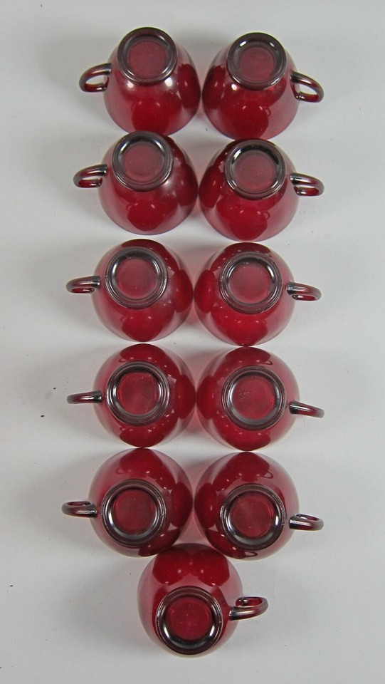 13pc Set Anchor Hocking ROYAL RUBY Punch Bowl Set Punch Bowl, Stand,11 ...