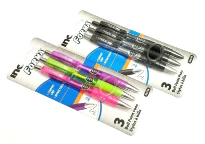 2 PACKS 6 PENS INC® FORMA™ COMFORT GRIP RETRACTABLE BALL POINT PENS ...