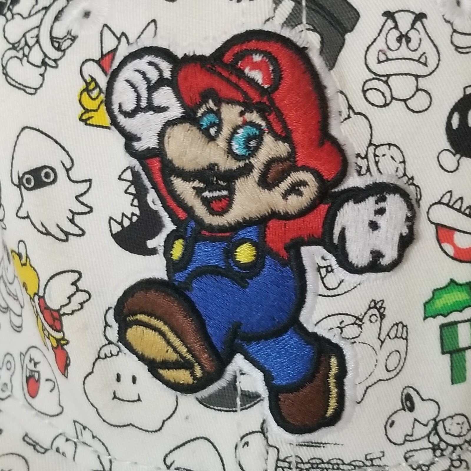 Nintendo Super Mario Character Print Cap Hat Fitted 2… - Gem