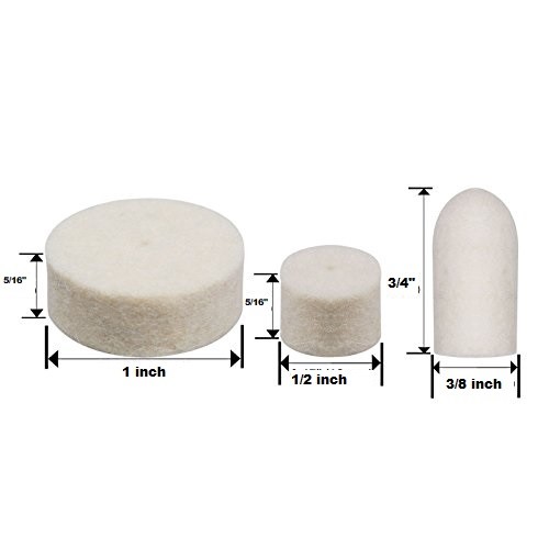 88 Pcs Wool Felt Polishing Wheels Buff Pad with Mandrel for For All ...