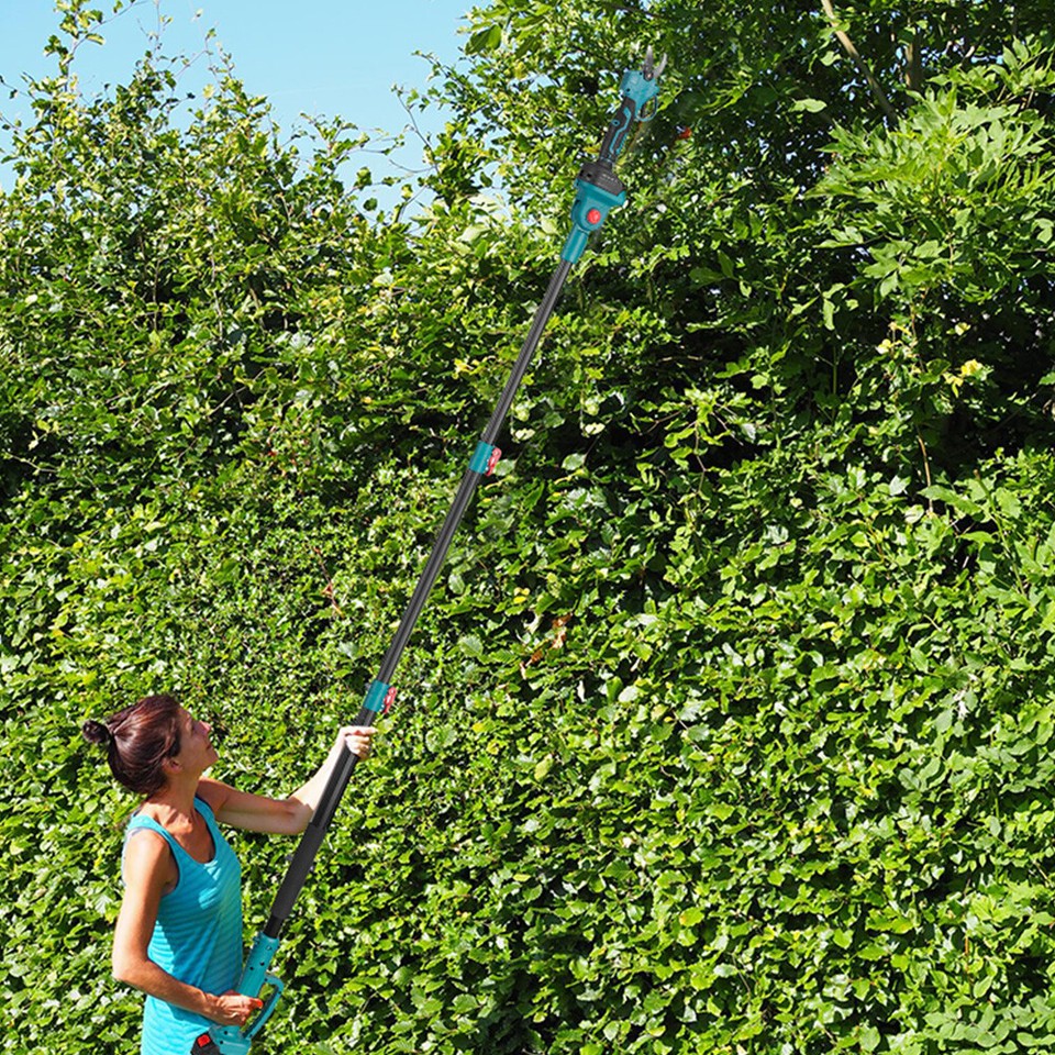 3 IN 1 Pole Chainsaw Cordless Long Reach Cutter Pruner Saw 2 Batteries ...