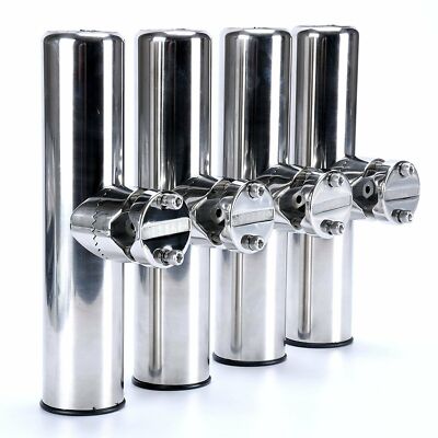 4 Pack Fishing Rod Holder Adjustable Stainless Steel Rail Mount Rails 7 ...