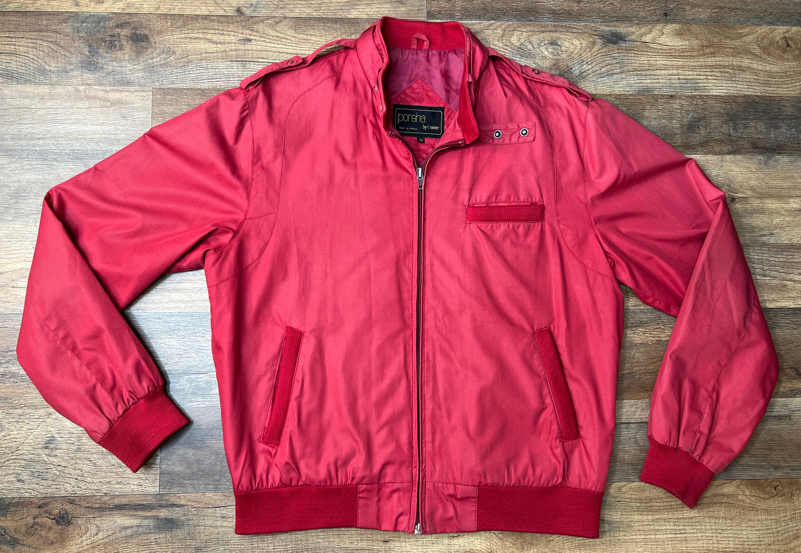 Vintage Porsha By Winer Red Racer Jacket Size 40 Preo… - Gem