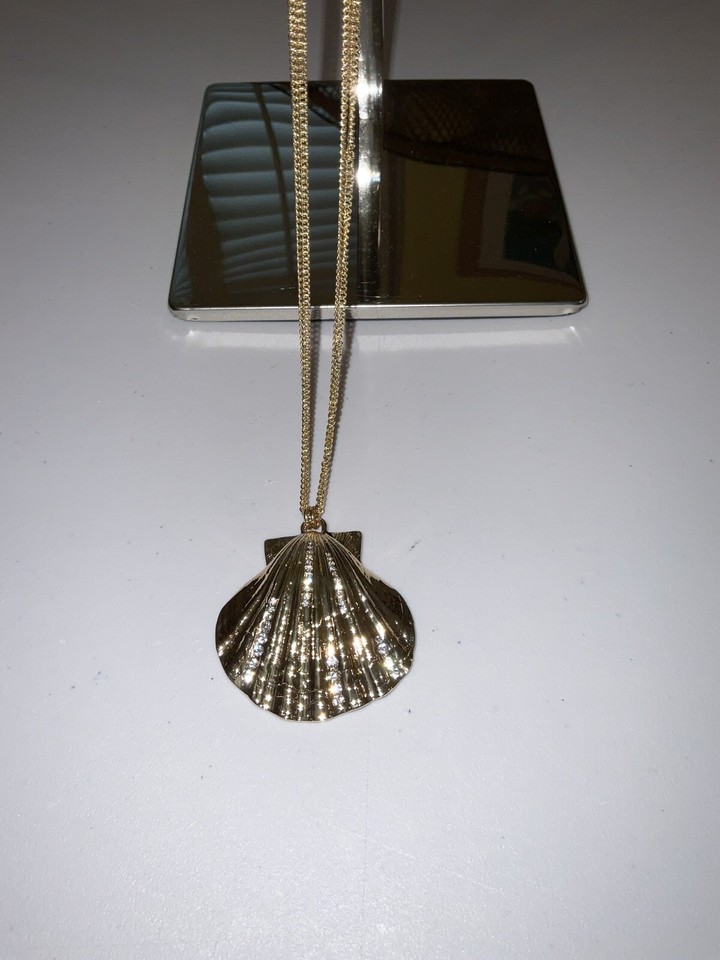 Lilly Pulitzer NWT Shell Necklace Gold Metallic & Rhinestones | eBay