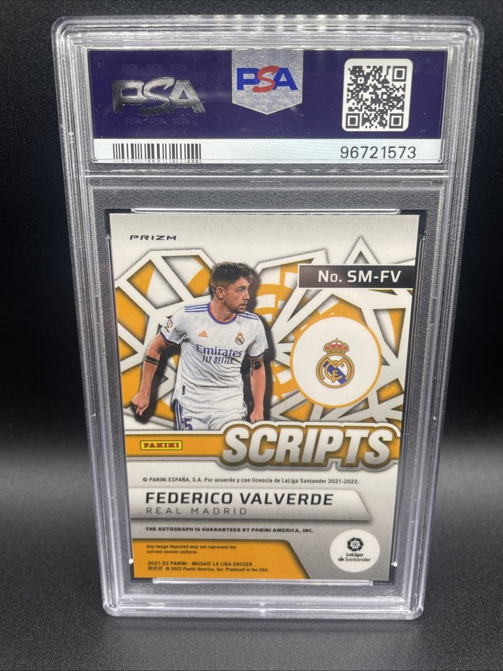 2021-22 Panini Mosaic La Liga Federico Valverde Soccer Scripts Red Auto ...