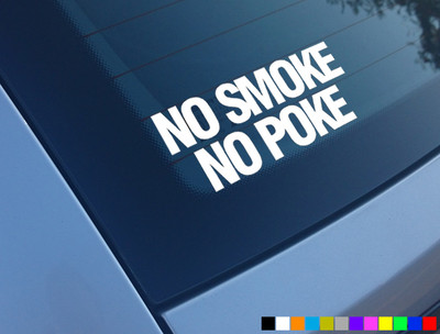 NO SMOKE NO POKE FUNNY CAR STICKERS DECALS DIESEL DERV TDI BOOST ASTRA ...