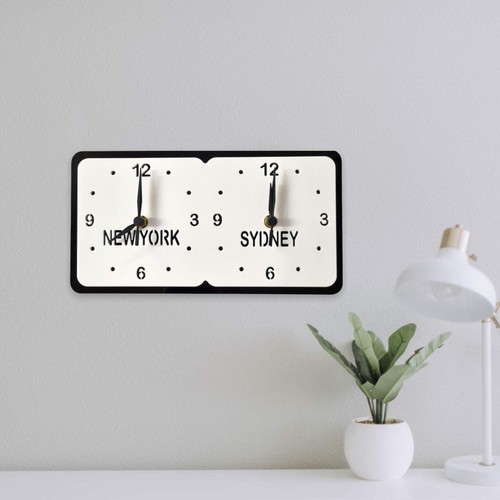 Two Time Zone Clocks & Desk Stand | eBay