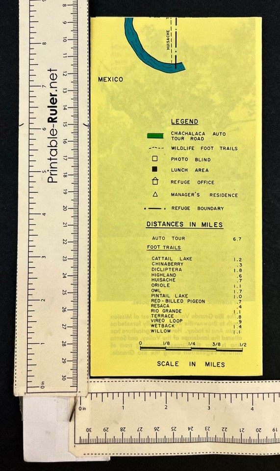 1970s Alamo TX Santa Ana National Wildlife Refuge Vintage Guide Map ...