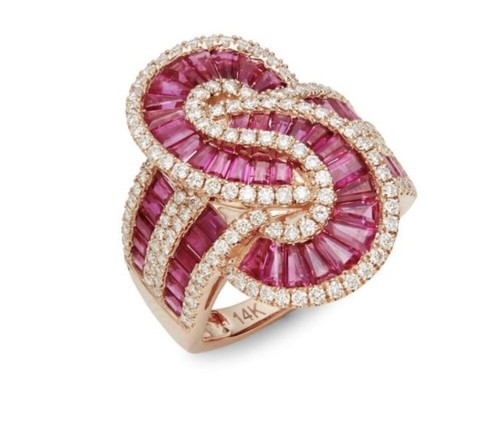 effy ring 14k rose gold ruby diamond, Original Price $8,005 | eBay