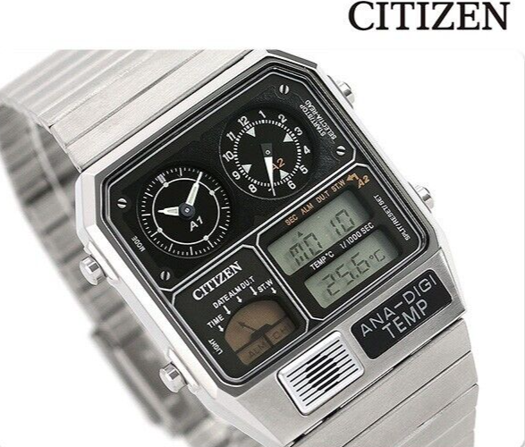 Citizen Ana-Digi Temp JG2101-78E 33mm Silver Stainless Steel Case and ...