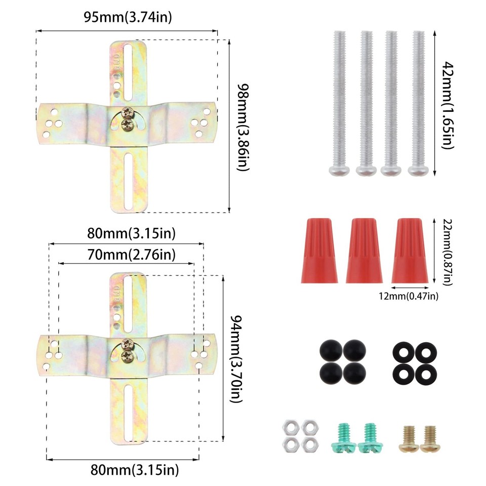2 Pack Light Fixture Mounting Brackets Adjustable Mounting Plates Light ...