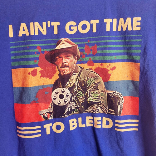 PREDATOR Retro 80s Action Movie Synthwave Blue Graphic T-Shirt 100% ...