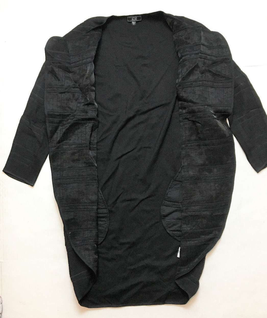 Azai Women's Open Front Hi-Lo Hem Wide Lapel Jacket, Black, Small | eBay