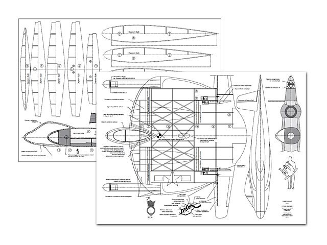 Chance Vought XF5U-1 40" Wingspan RC Model Airplane Printed Plans ...