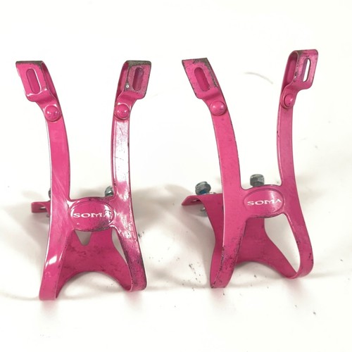Soma Bike Pedal Toe Clips in Pink Used Adult Small | eBay