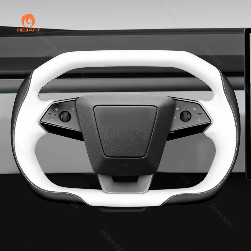 MEWANT DIY Hand Stitch Steering Wheel Cover Wrap for Tesla Cybertruck ...