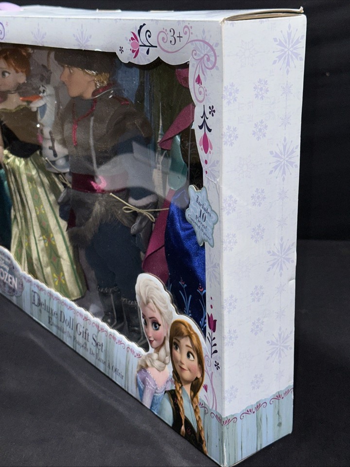 Disney Store Frozen Deluxe Doll Giftset Elsa Anna Kristoff Hans Olaf ...