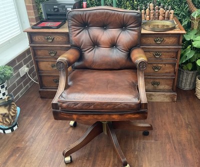 Vintage Office Chair- Bevan Funnell Reprodux Britannia Swivel Desk ...