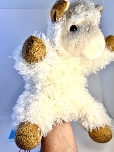 Aurora Soft White Llama Hand Puppet 8" Plush Stuffed Animal Toy | eBay