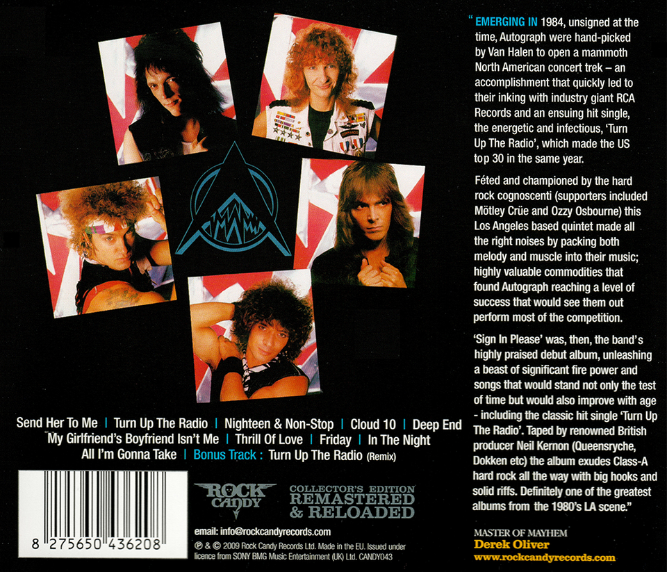 Autograph ~ Sign In Please (1984) CD 2009 Rock Candy Records UK •• NEW ...