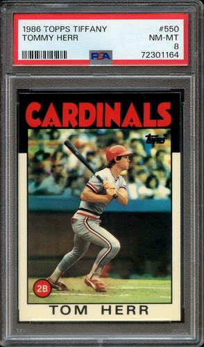 1986 TOPPS TIFFANY 550 TOMMY HERR PSA NM-MT 8 Pop 1 Only 7 Graded ...