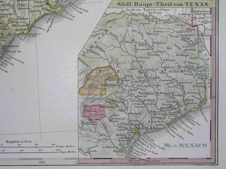 1858 ORIGINAL MAP UNITED STATES TEXAS VIRGINIA NEW YORK ARKANSAS ...