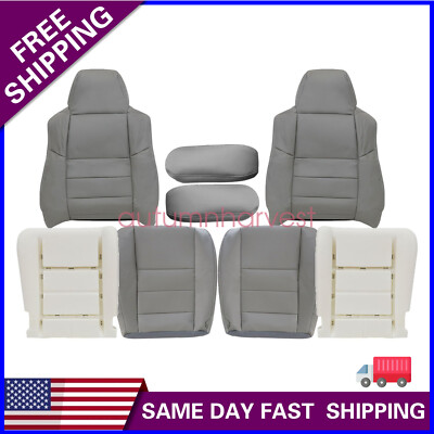 8 x For 2002-2005 Ford Excursion Limited Leather Seat Cover Gray & Foam ...