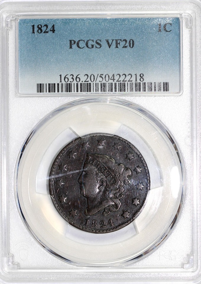 1824 1c Matron Head Large Cent PCGS VF 20 | eBay