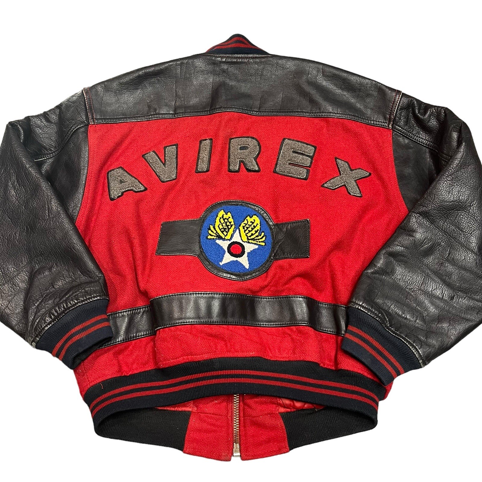 Vintage Avirex Flight Varsity Leather Jacket Men’s M FREE SHIP Playboyi ...