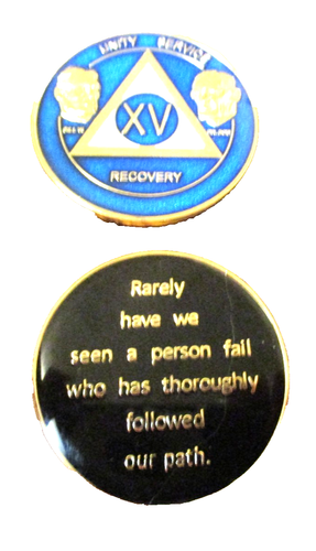 Coin Chip 15 Year Bill and Bob Tri-plate New Blue / Gold | eBay