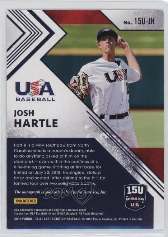 2018 Elite Extra Edition 15U National Team Signatures Red Joshua Hartle ...