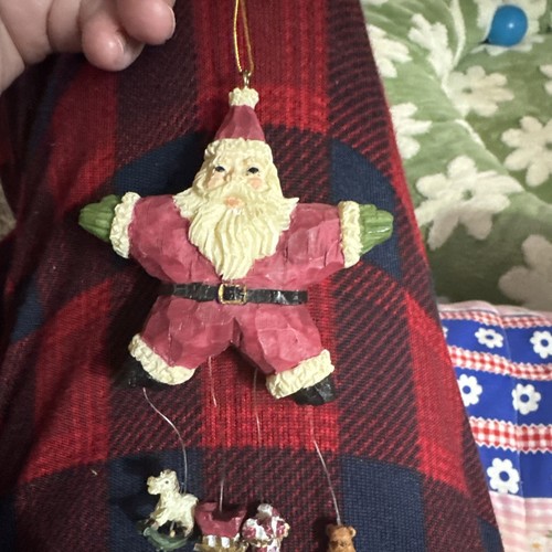 Vintage Santa Wind Chime 60s 70s Poinsettia Plastic Metal Collectible ...