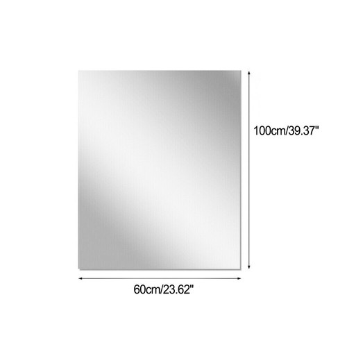 Reflective Mirror Sticker for Bedroom & Living Room 100x60cm Easy to ...