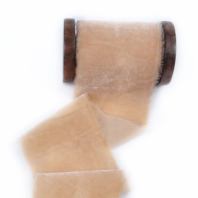 Velvet Ribbon Frayed Edge Trim Handmade Fringe Ribbons Diy Cake ...