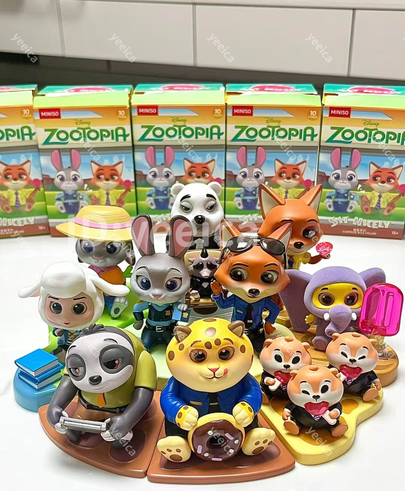 MINISO Zootopia Sit Nicely Series Blind Box Confirmed Figure Judy Nick ...