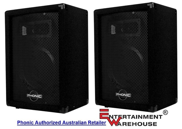 Phonic SEM710 Pair Passive Speakers 160watt 10" 2way Stage Monitor for ...