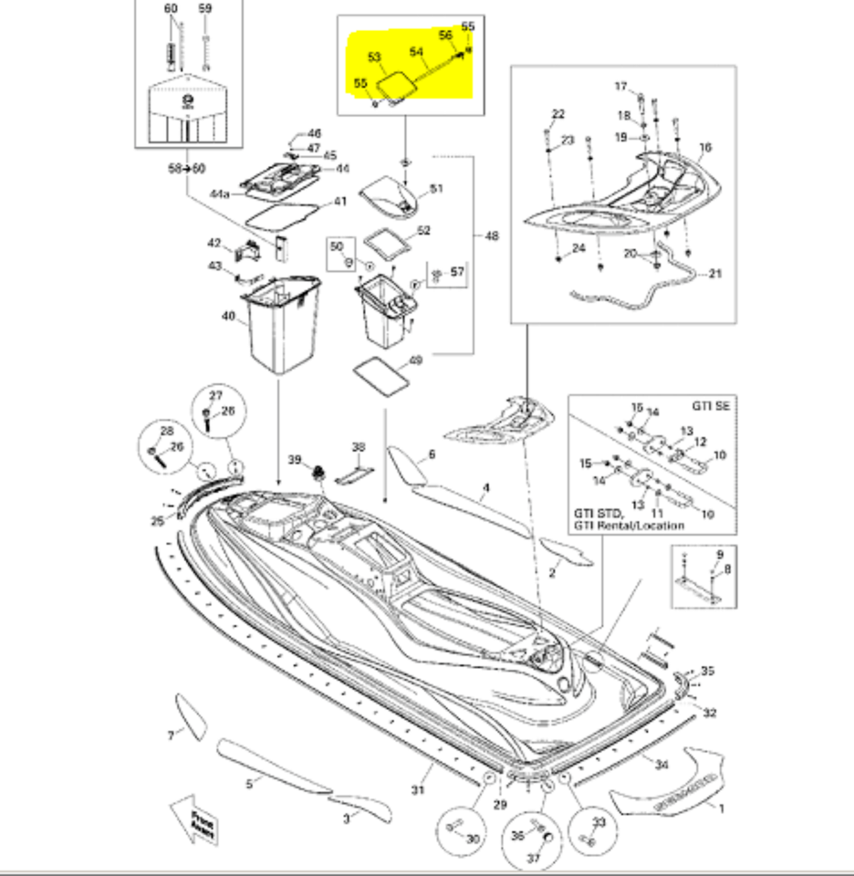 New Glove Box Door Latch Kit Repl SeaDoo GTI GTI SE WAKE GTS 291002249 ...