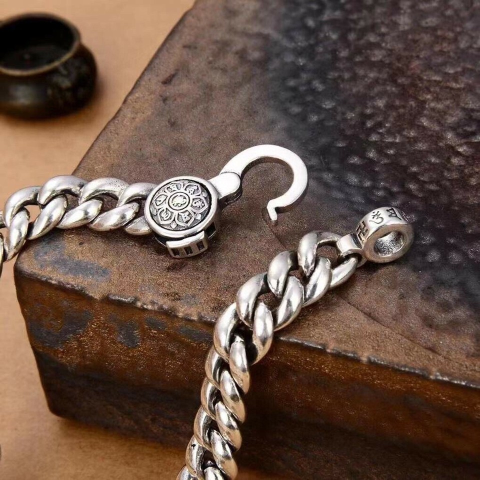 A25 Striking Panzer Chain 9 mm 6-Word Mantra Buddhist Silver 925 | eBay