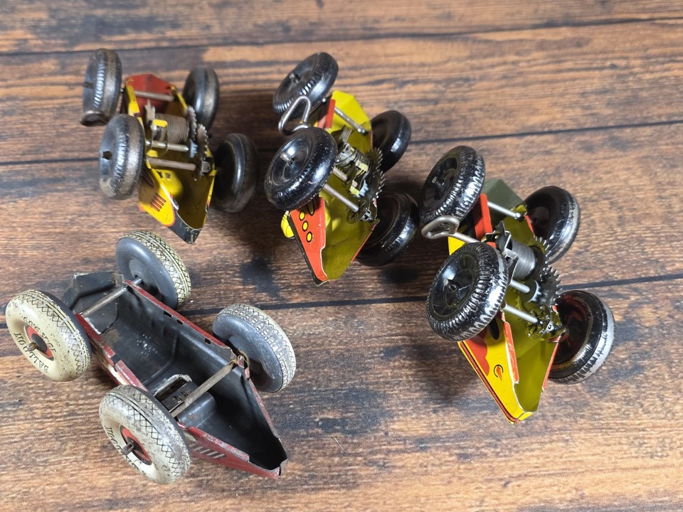 🏁 Vintage MARX Tin Wind-Up Race Car Lot – 4 Cars – Lithographed Tin ...