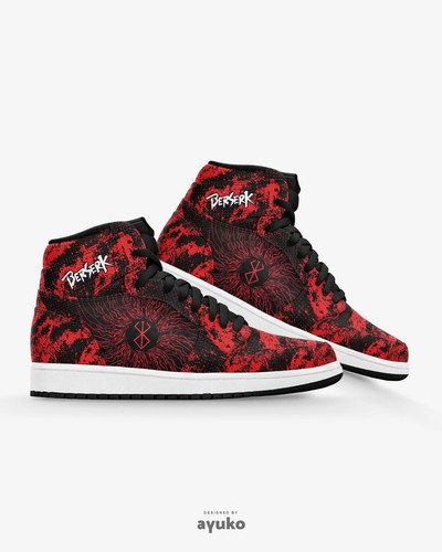 Berserk Blood Splatter Air JD1 Mid Anime Shoes | eBay