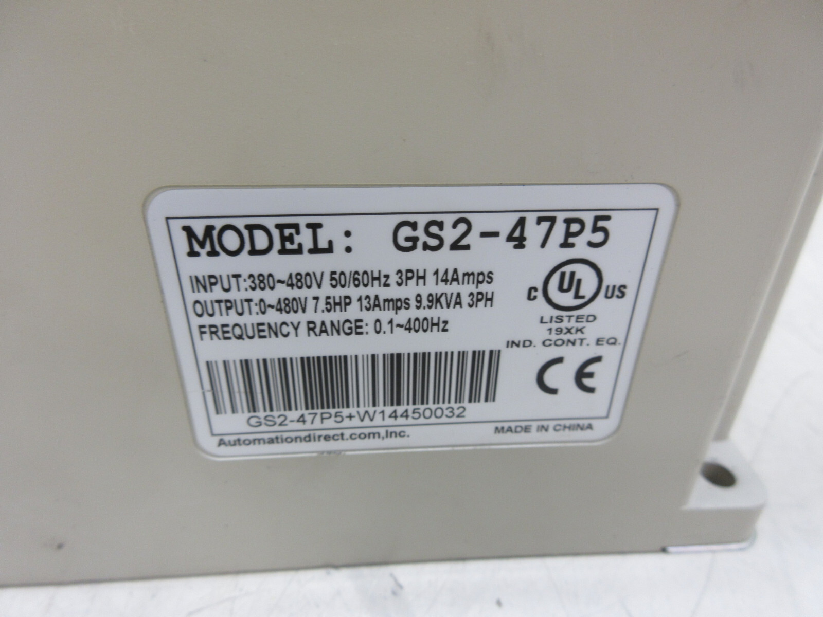 Automation Direct GS2-47P5 VFD Variable Frequency Drive (No Keypad ...